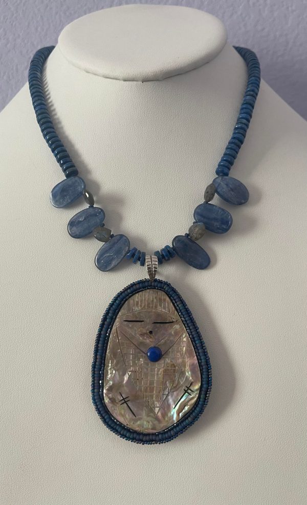 Zuni Jovanna Poblano Beaded Corn Maiden Necklace in Abalone Shell in ...