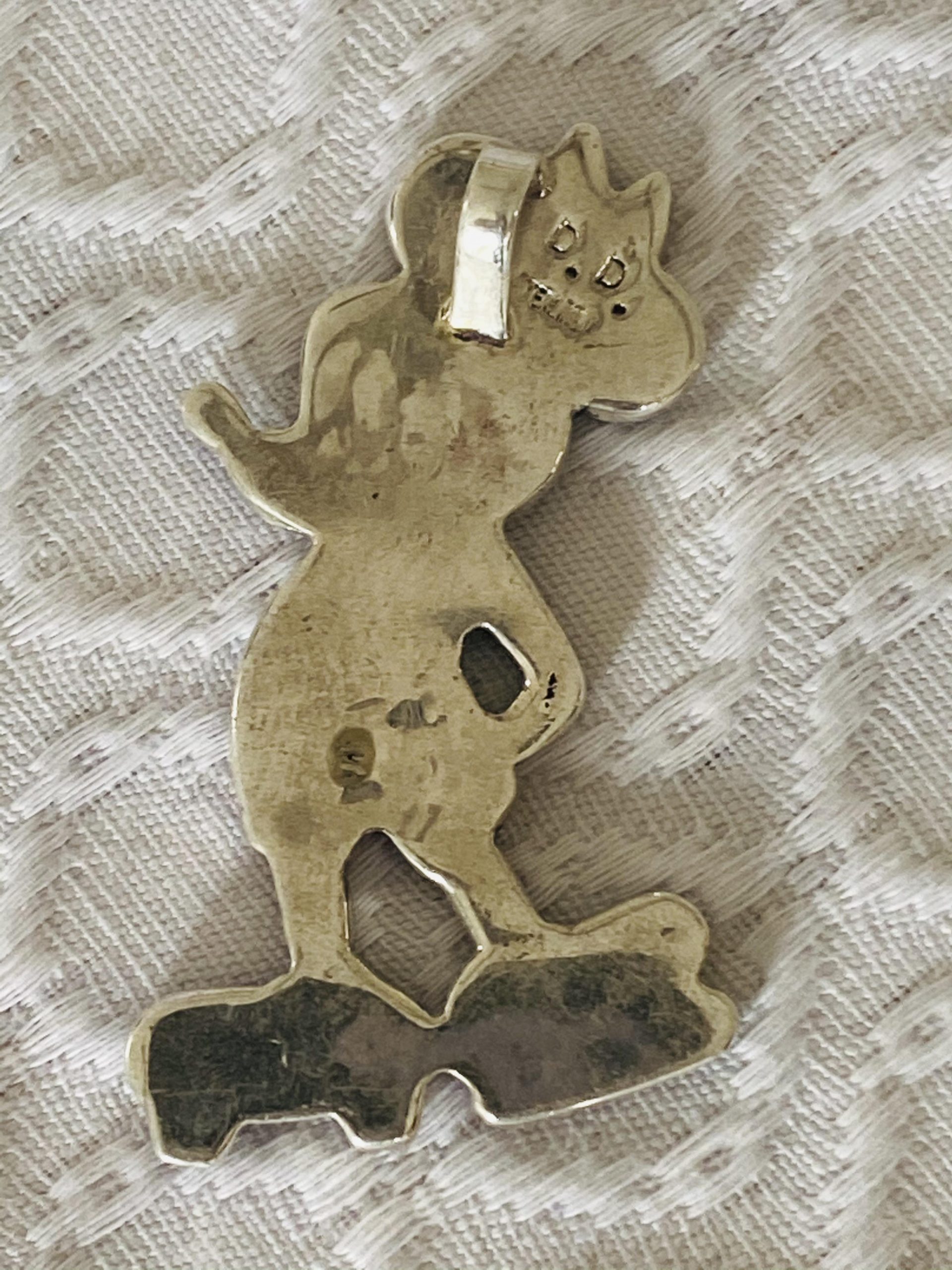 Zuni Don Dewa Signed Sterling Silver Disney Mickey Mouse Pendant ...